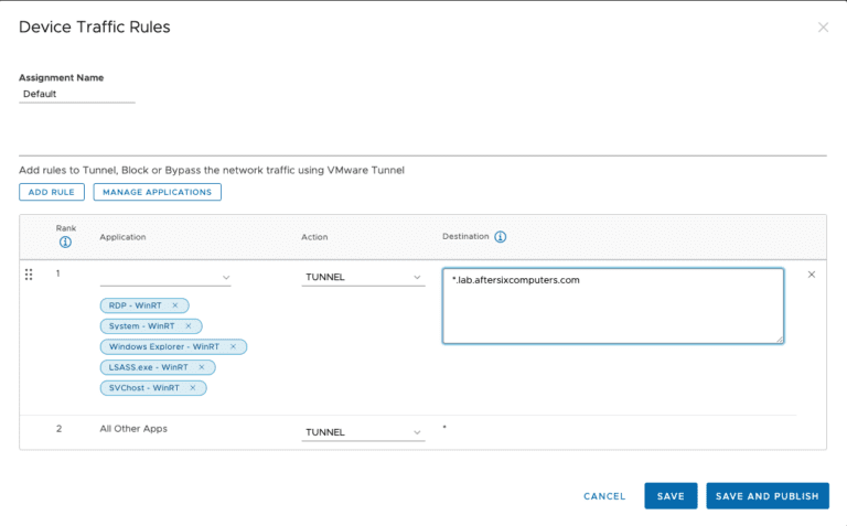 Using VMware Workspace ONE Tunnel in Per-App VPN mode with Domain ...